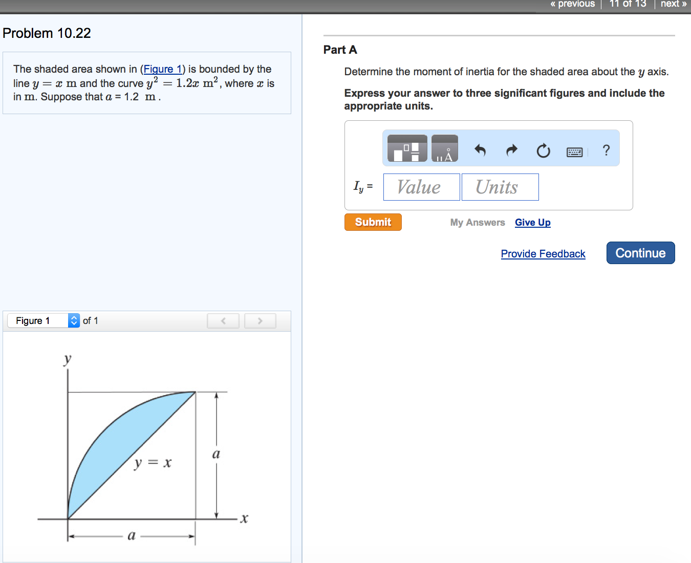 Solved « previous 11 of 13 next » Problem 10.22 Part A The | Chegg.com