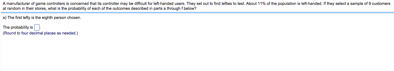 Solved A manufacturer of game controllers is concerned that | Chegg.com