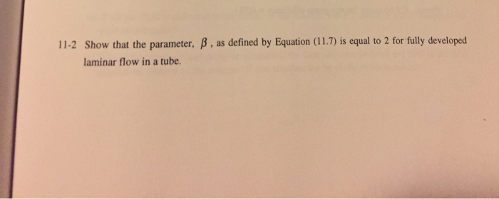 Solved Show that the parameter, beta, as defined by Equation | Chegg.com