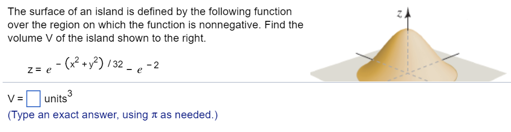 Solved The surface of an island is defined by the following | Chegg.com