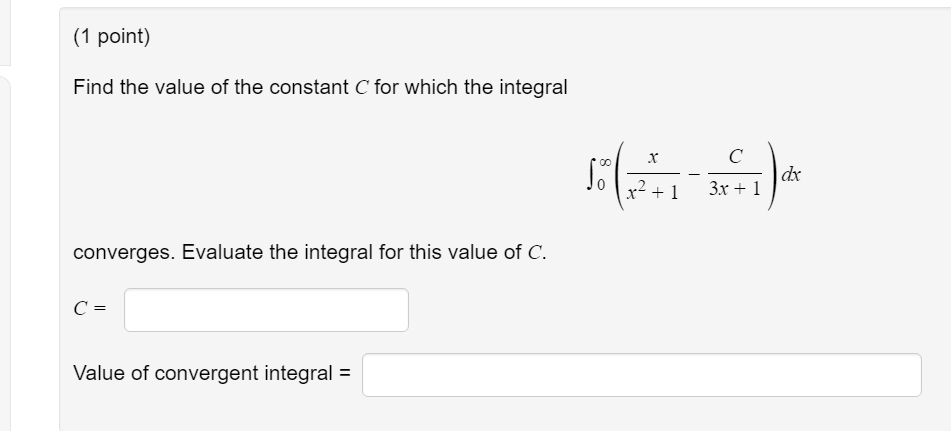 Solved Find the value of the constant C for which the | Chegg.com