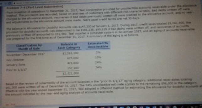 Problem 7-4 (Part Level Submission) method The prov | Chegg.com