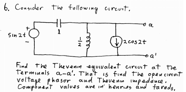 Solved Consider the following circuit. Find the Thevenin | Chegg.com