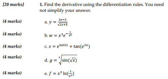 Solved Find the derivative using the differentiation rules. | Chegg.com