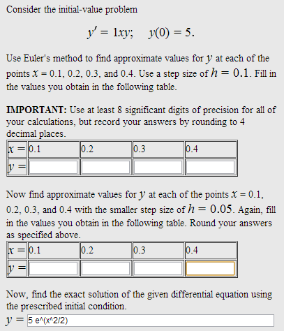 Consider the initial-value problem y' = 1xy; y(0) = | Chegg.com