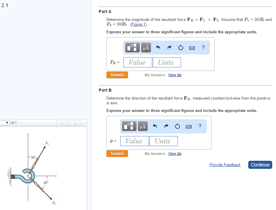 Solved Part A Determine The Magnitude Of The Resultant Force