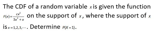 Solved The CDF of a random variable xis given the function | Chegg.com