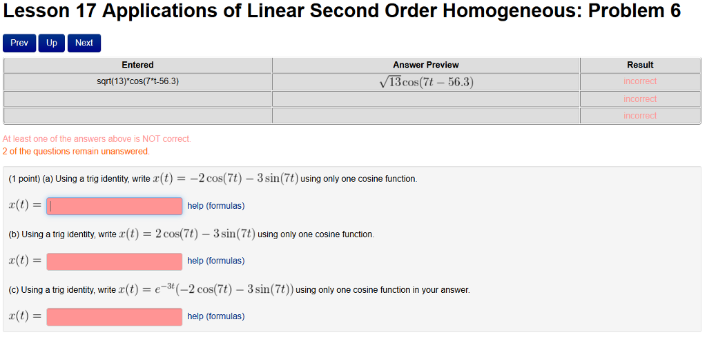 Solved Lesson 17 Applications of Linear Second Order | Chegg.com