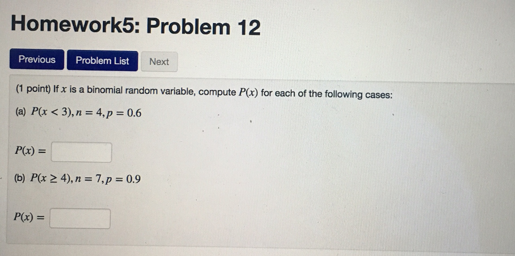 Solved Homework5: Problem 12 Previous Problem List (1 point) | Chegg.com