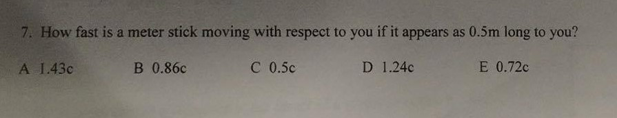 Solved How fast is a meter stick moving with respect to you | Chegg.com
