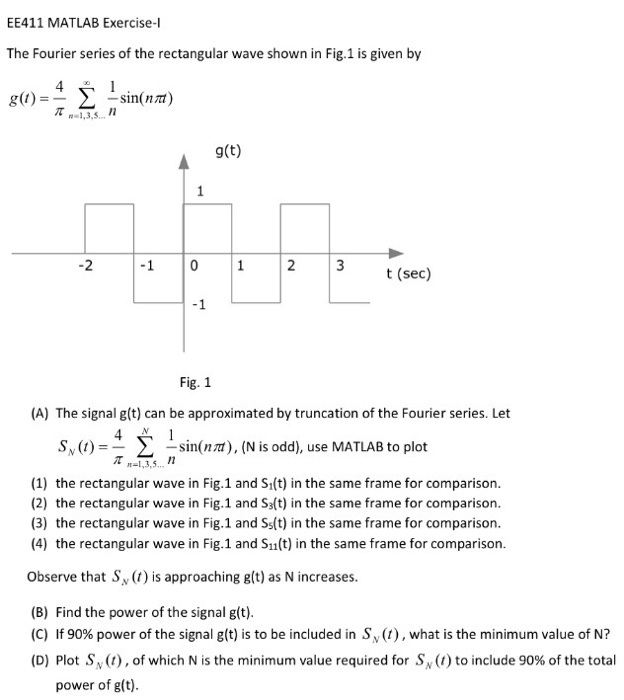 The Fourier Series Of The Rectangular Wave Shown In 