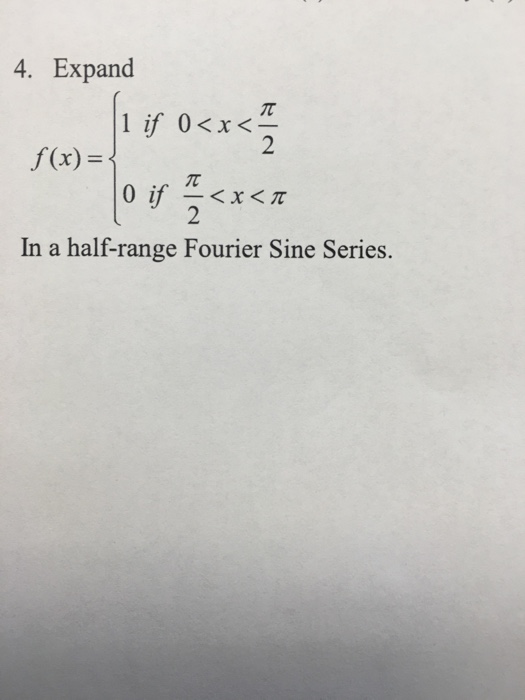 Solved Expand f(x) ={ 1 if 0