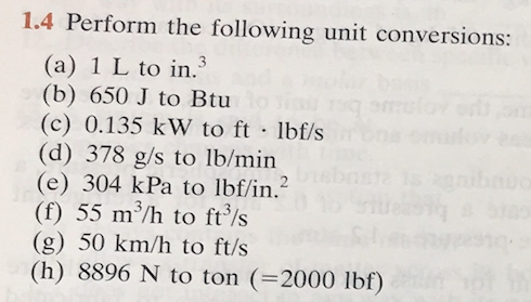 Solved 1.4 Perform the following unit conversions: (a) 1 L | Chegg.com