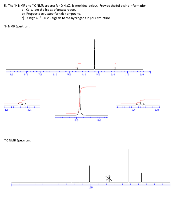 Solved 5. The 'H NMR andC NMR spectra for CHeO is provided | Chegg.com