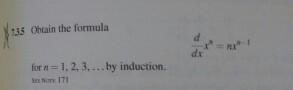 Solved Obtain the formula d/dx x^n = nx^n - 1 for n = 1, 2, | Chegg.com