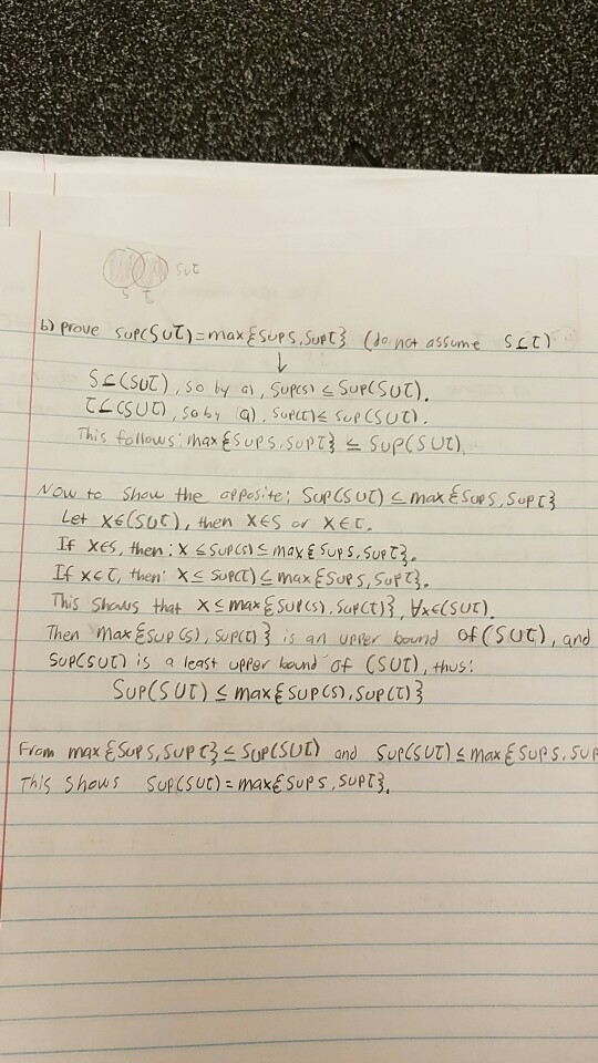 Solved Let S and T be nonempty bounded subsets of R. a) | Chegg.com