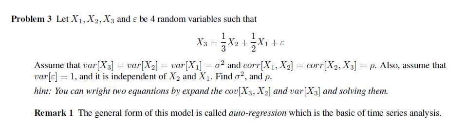 Solved Let X_1, X_2, X_3 and epsilon be 4 random variables | Chegg.com