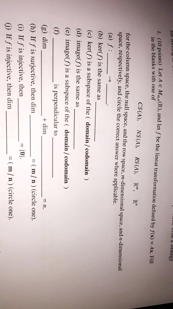 Solved Let A elementof M_n, n (R), and let f be the linear | Chegg.com