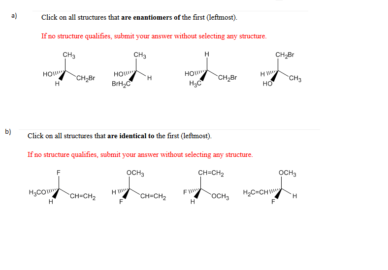 Solved Click on all structures that are enantiomers of the | Chegg.com