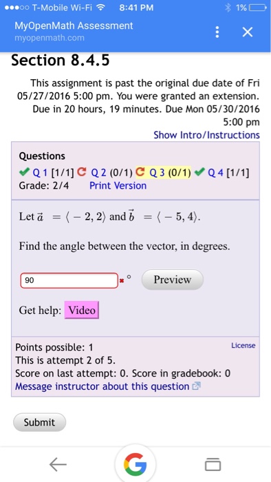 Solved Let avector = and bvector = . Find the | Chegg.com