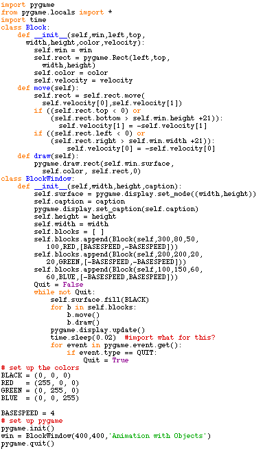 Modify The Pygame Program So That 1the Blocks 