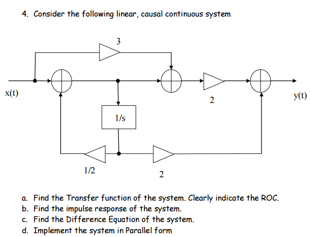 Solved Consider the following linear, causal continuous | Chegg.com Solved Consider the following linear, causal continuous | Chegg.com