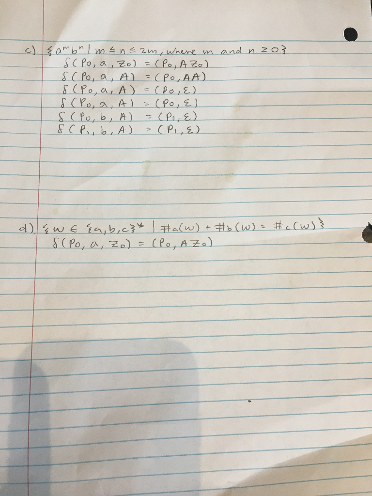 Solved 1. Design a PDA with proper comments to accept each | Chegg.com