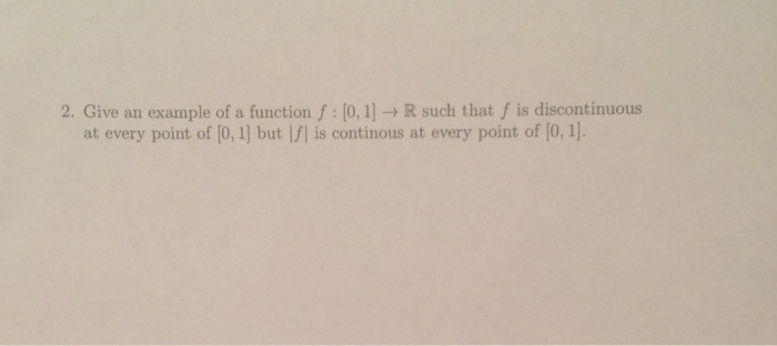 Solved Give an example of a function f: [0,1] rightarrow R | Chegg.com