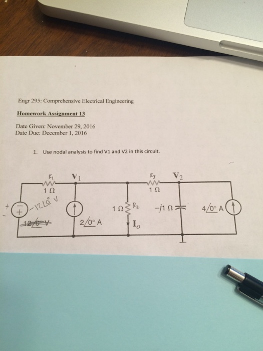 Solved Use nodal analysis to find V1 and V2 in this circuit. | Chegg.com