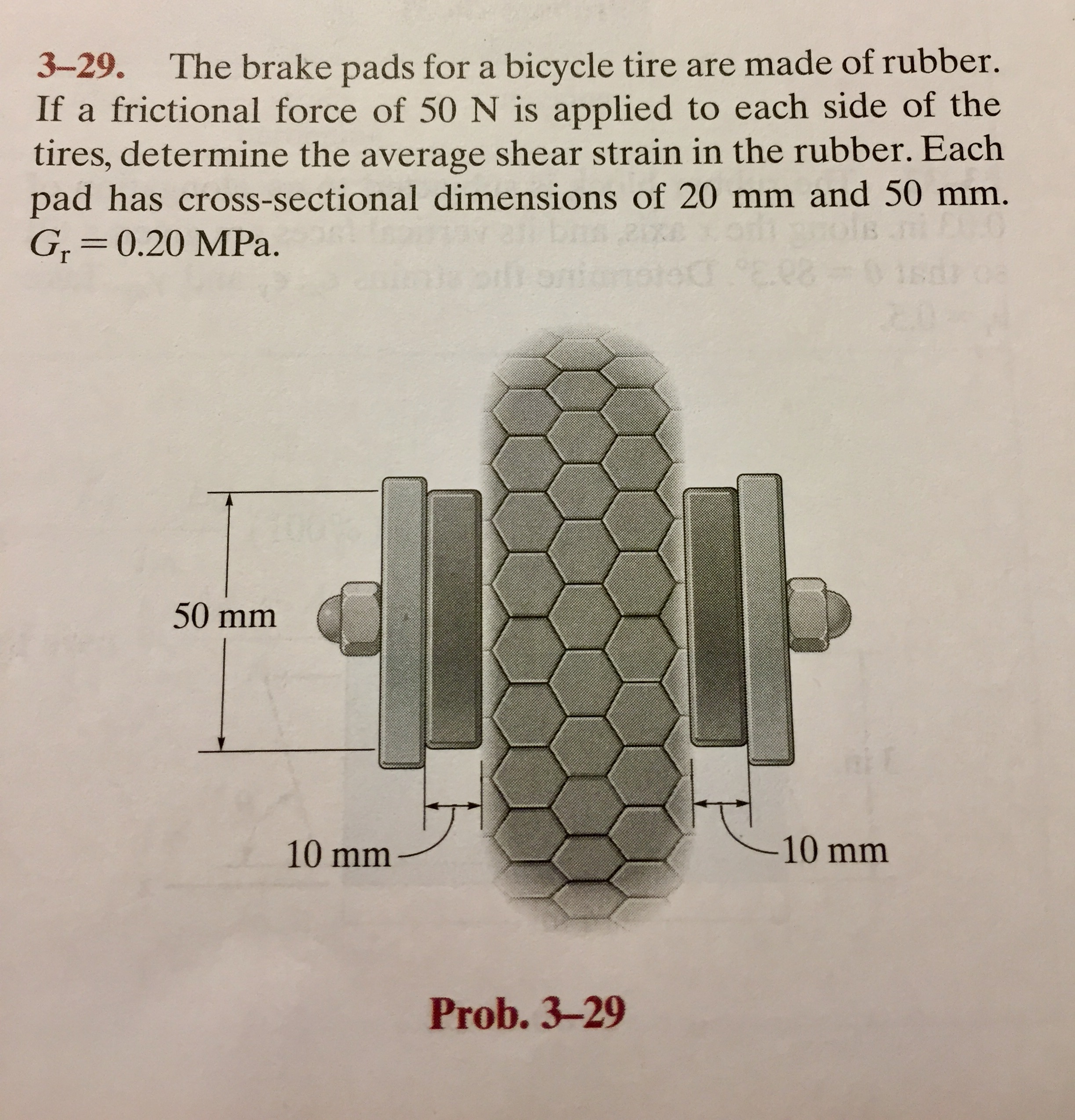 Solved The brake pads for a bicycle tire are made of rubber. | Chegg.com