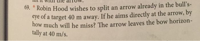 Solved Robin hood wishes to split an arrow already in the | Chegg.com