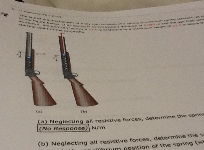 Solved The launching mechanism of a toy gun consists of a | Chegg.com