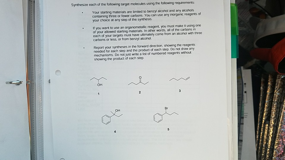 Solved Synthesize each of the following target molecules | Chegg.com