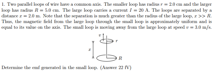 Solved Two parallel loops of wire have a common axis. The | Chegg.com
