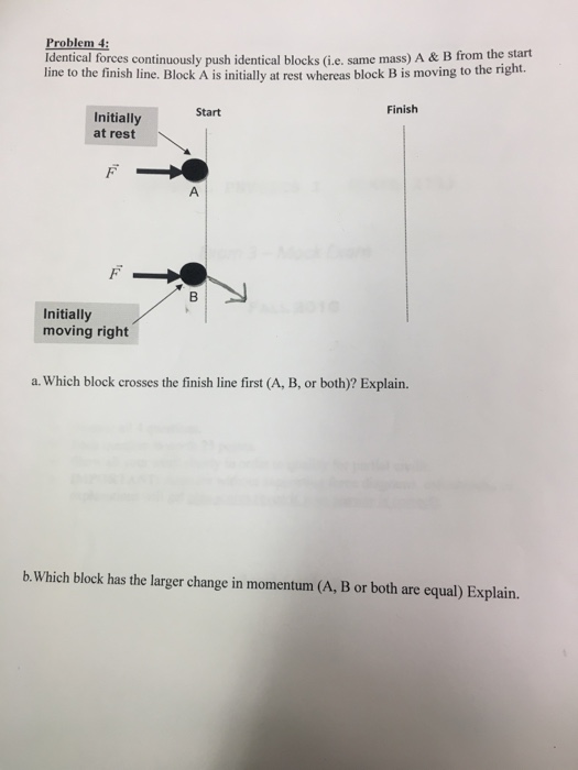 Solved Identical forces continuously push identical blocks | Chegg.com