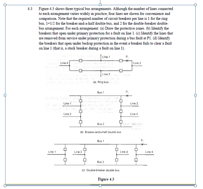 Solved 4.3 Figure 4.3 shows three typical bus arrangements. | Chegg.com