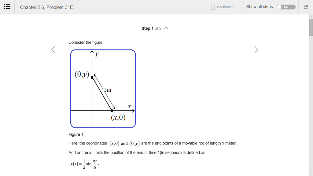 Solved Problem: The endpoints of a moveable rod of length 1 | Chegg.com