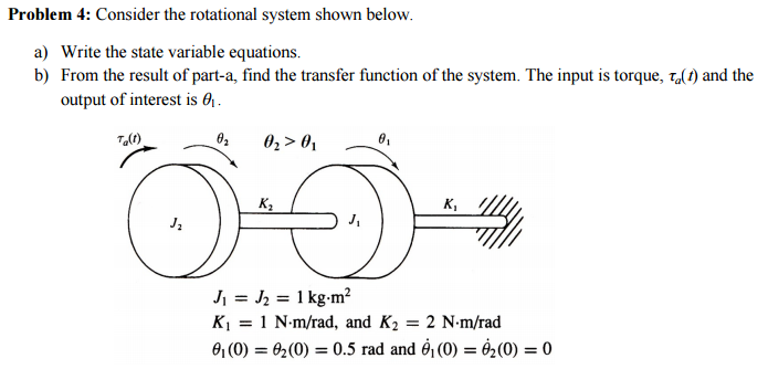 Solved Consider the rotational system shown below. a) Write | Chegg.com