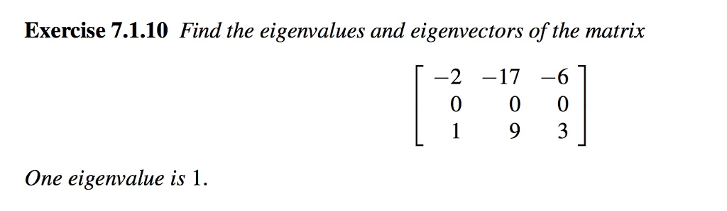 Solved Exercise 7110 Find The Eigenvalues And Eigenvectors 