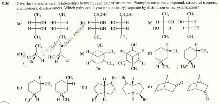Solved Give the stereochemical relationships between each | Chegg.com
