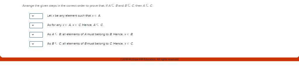 Solved Arrange the given steps in the correct order to prove | Chegg.com