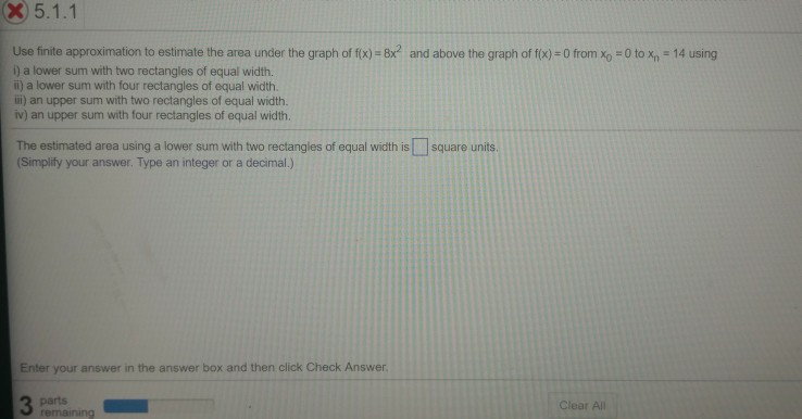 Solved Use finite approximation to estimate the area under | Chegg.com
