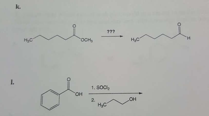 Solved k. H3C OCH3 H3C 1. SOCl2 OH H3C | Chegg.com