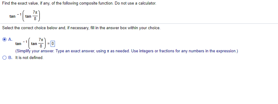 Solved Find the exact value, if any, of the following | Chegg.com