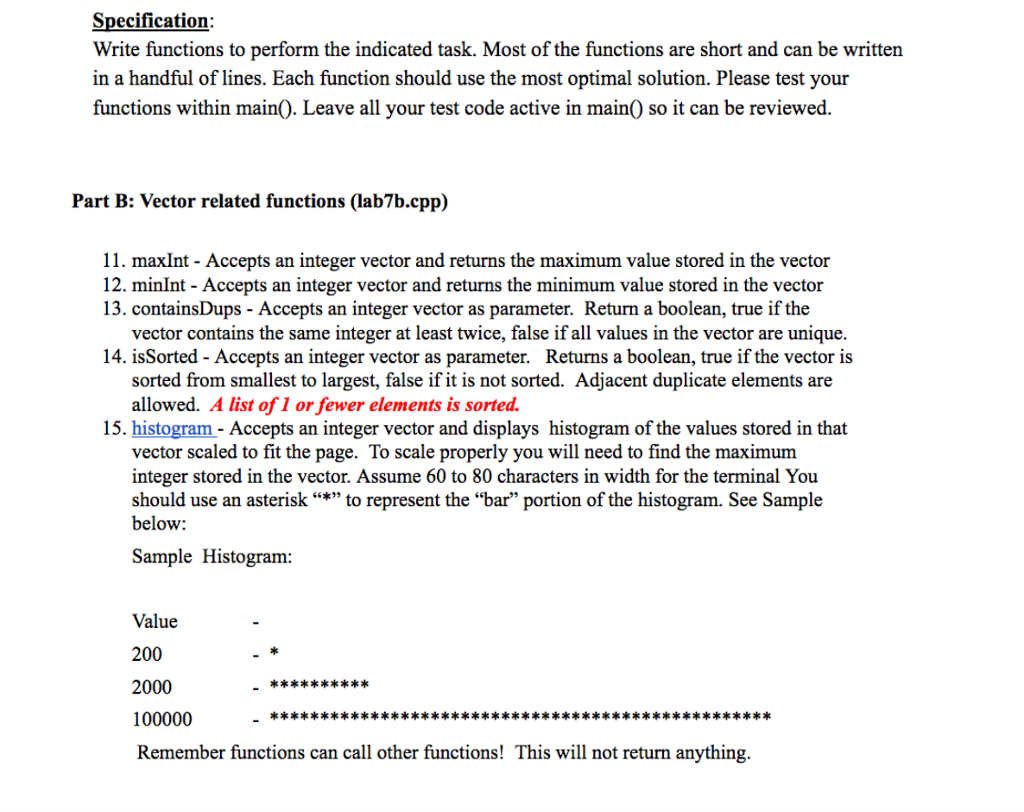 Solved Write functions to perform the indicated task. Most | Chegg.com