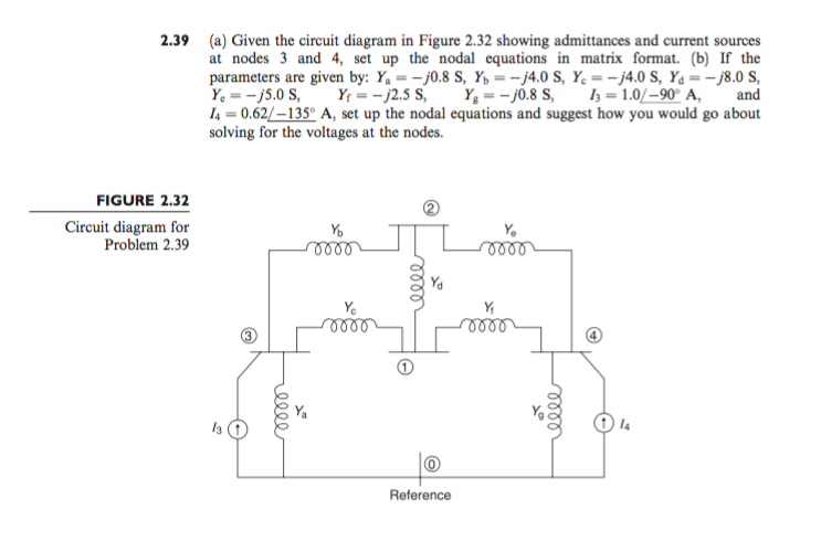 Solved 2.39 (a) Given the circuit diagram in Figure 2.32 | Chegg.com