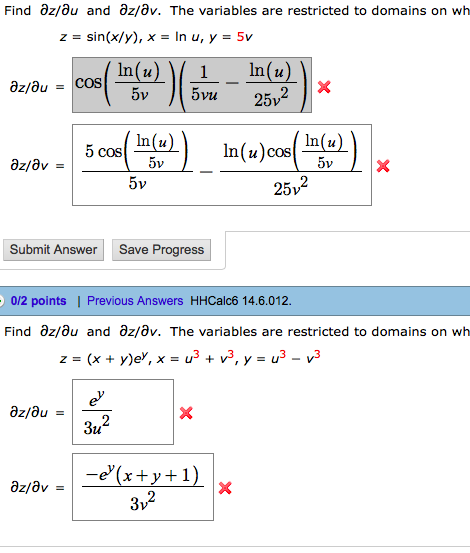 Solved Find partial differential z/partial differential u | Chegg.com
