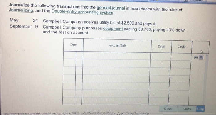 Solved Journalize the following transactions into the | Chegg.com