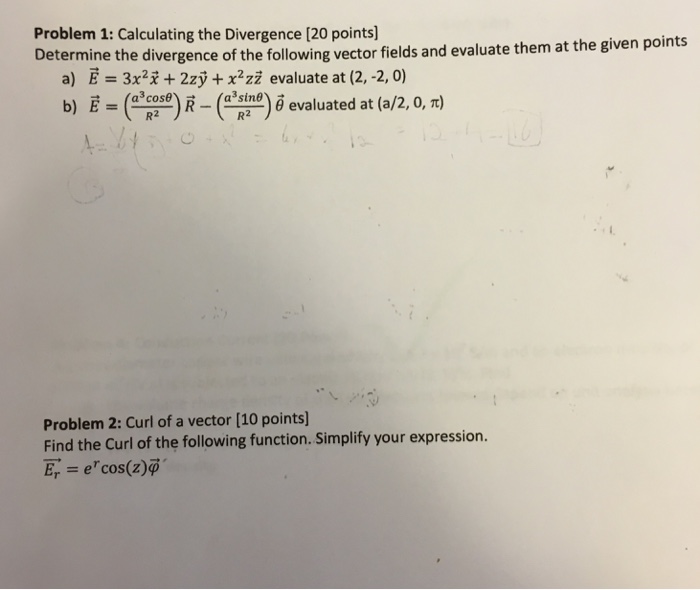 Solved Determine the divergence of the following vector | Chegg.com