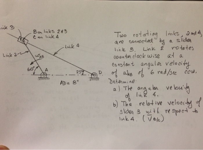 Solved Two rotating links, 2 and 4, are connected by a | Chegg.com